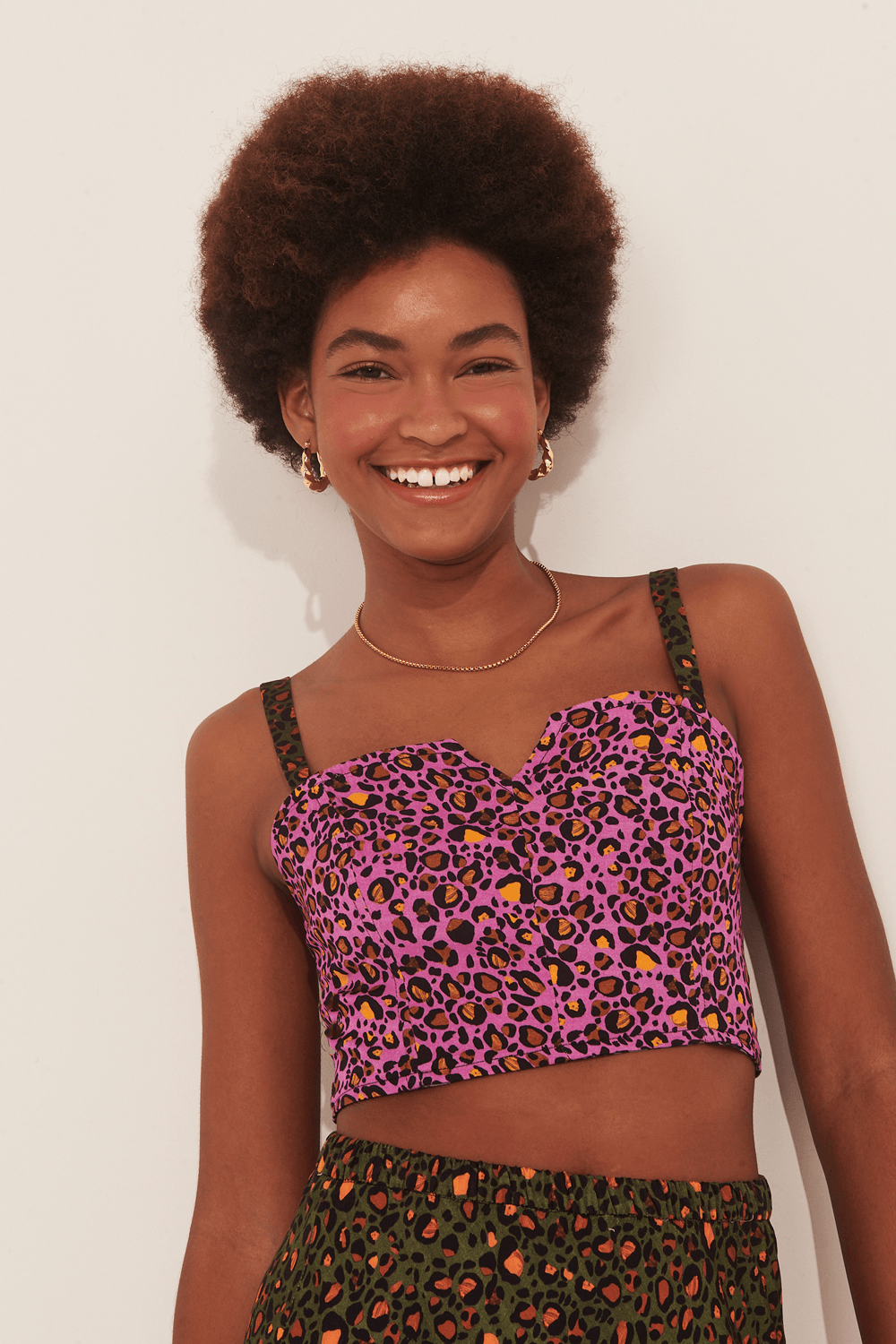 cropped duplo bella estampa bicho do mato lilás - Garage Rio