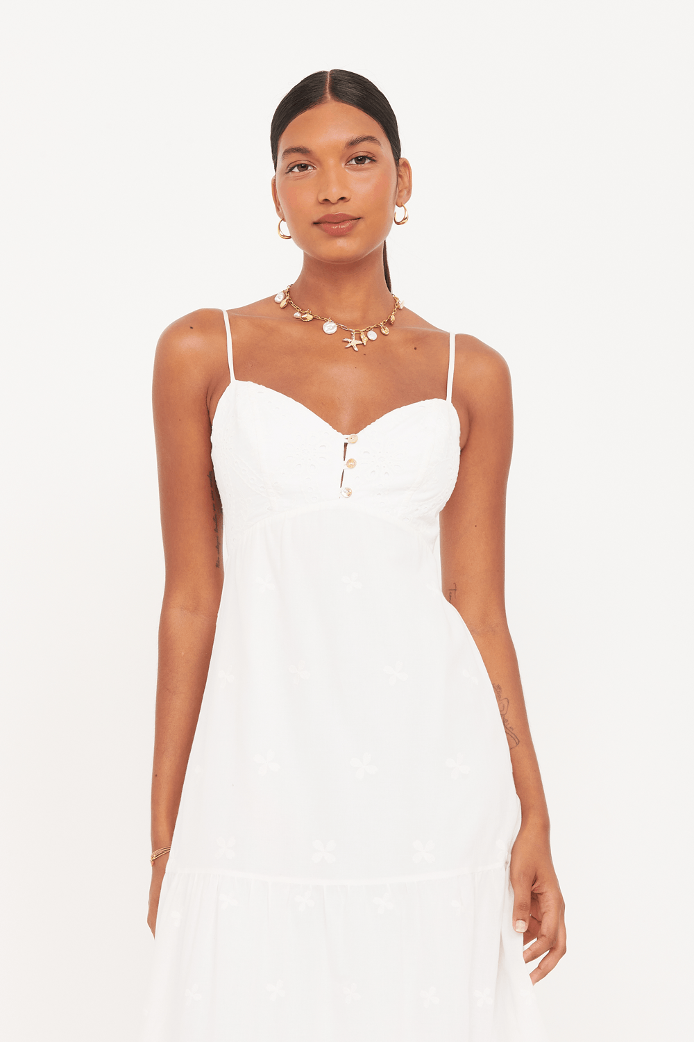 vestido isabelle midi abotoamento frente - Garage Rio